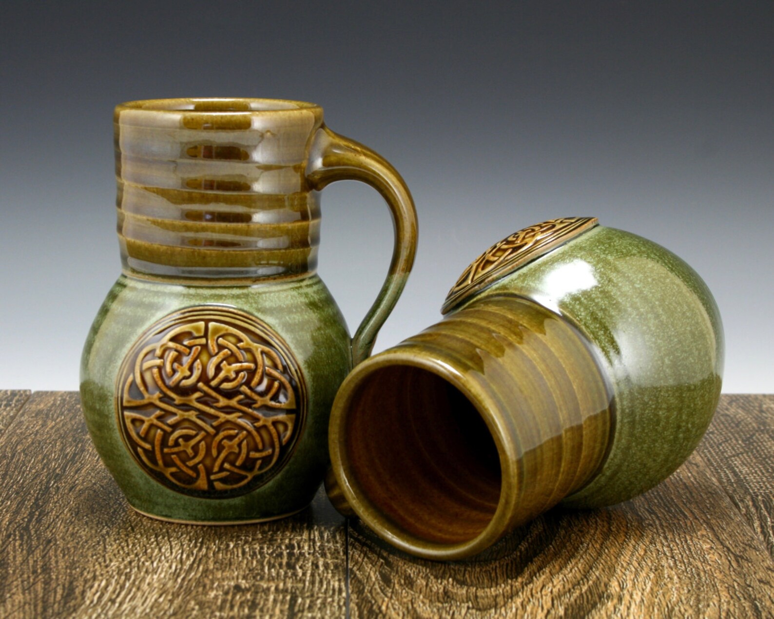 Handmade Stoneware Beer Tankard: Celtic Knot Medieval Beaker - Etsy