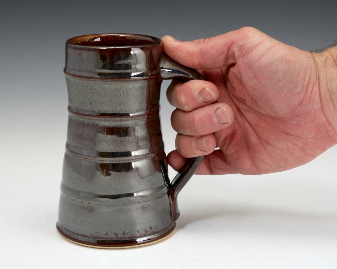 Beer Tankard Handmade From Stoneware Clay on the Potter's Wheel, 16 Oz ...
