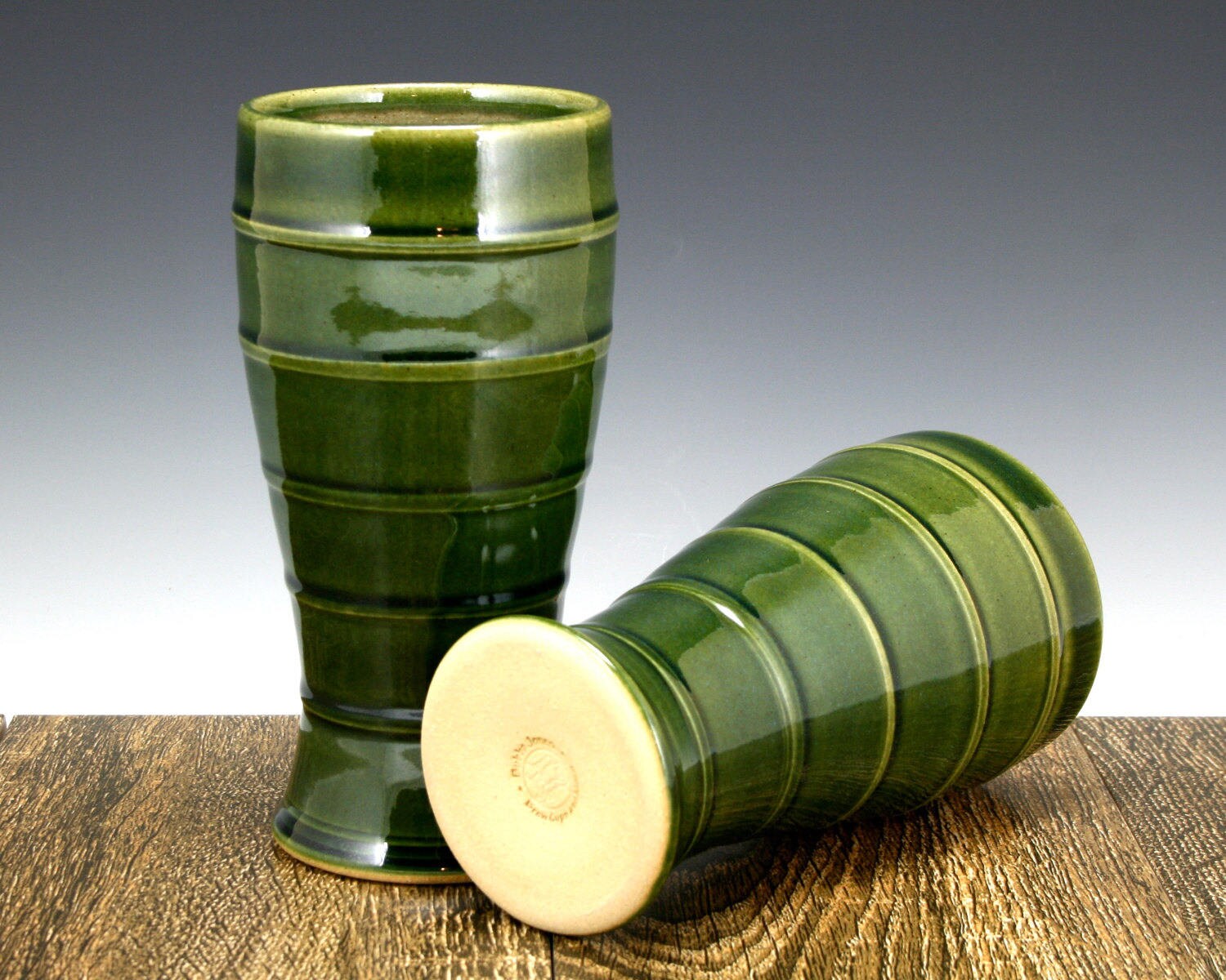 Stoneware beer glass pilsner cup barware with classic banding | Etsy