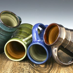 Set of 4 Stoneware Pottery Beer Mug, Beer Tankard, Beer Stein, 20 Oz ...