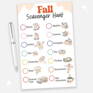Fall Scavenger Hunt | Retro Game | Thanksgiving | Fun Holiday Game ...
