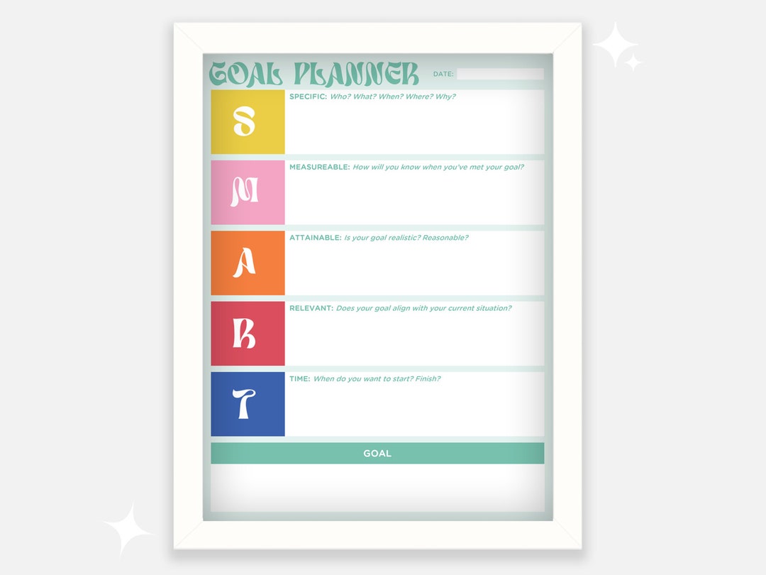 Groovy Goal Planner | Retro SMART Goals | Printable | Instant Download ...