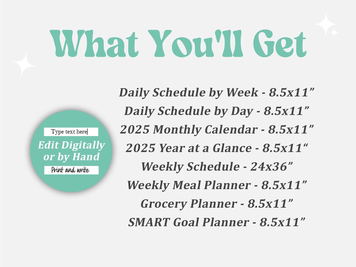 Groovy Productivity Bundle | 2025 Monthly Calendar | Retro Groovy ...
