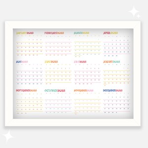2025 Retro Calendar | Groovy Calendar | Year at a Glance | Printable ...