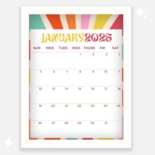 Retro Calendar - Etsy