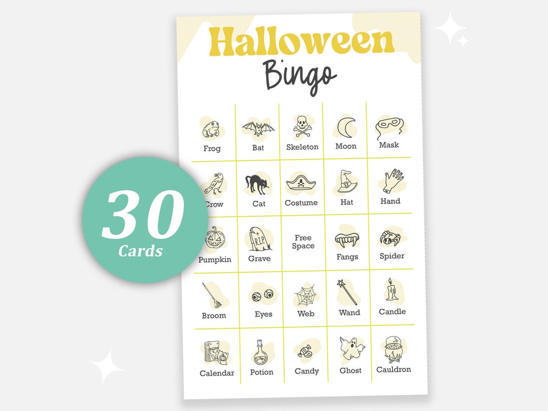 Halloween Bingo | Retro Party Game | Groovy Trick or Treat | Classroom ...