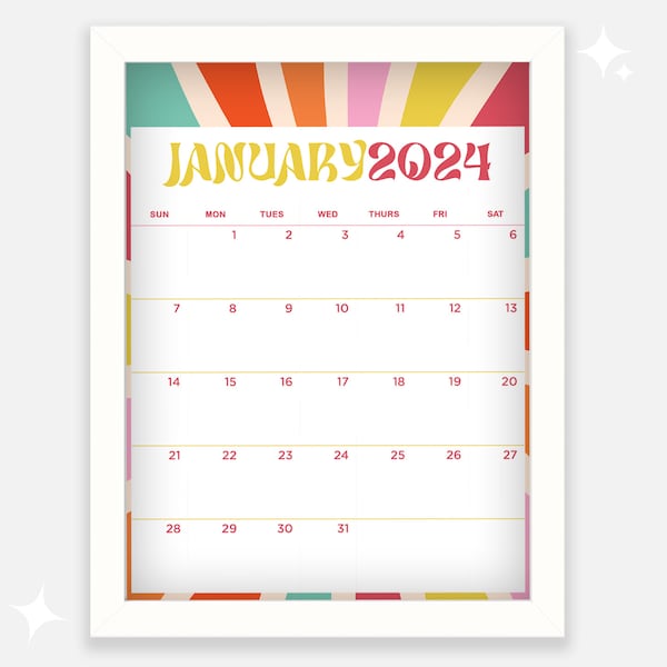 Retro Calendar - Etsy