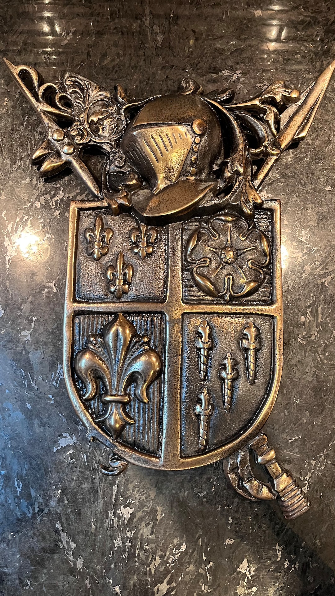 Vintage Cast Iron Coat of Arms Plaque Medieval by BEL in - Etsy