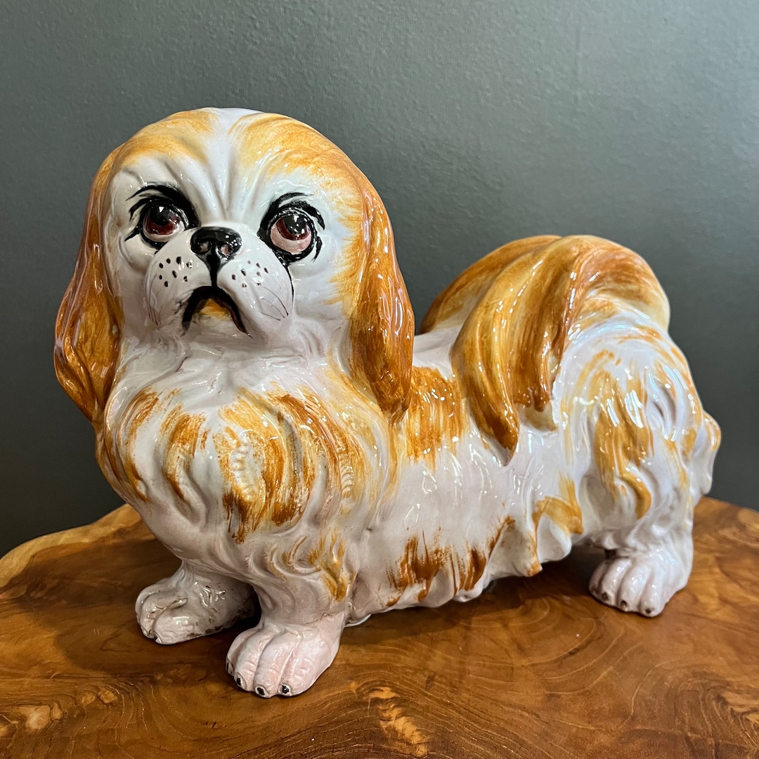 Pekingese Dog Statue Sculpture , Shitzu, Llahsa Apso Hand Molded ...