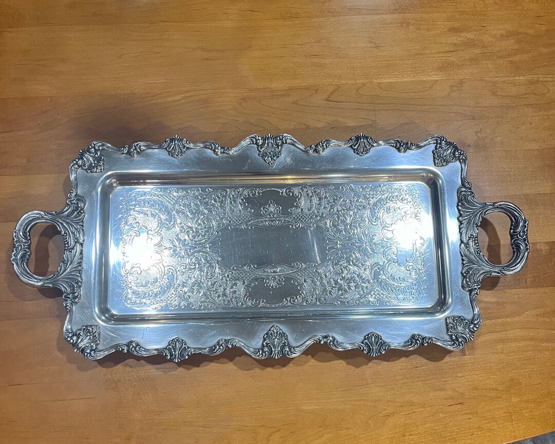 Gorgeous Rectangular Serving Vanity Tray Silver Plate W&S Blackinton ...