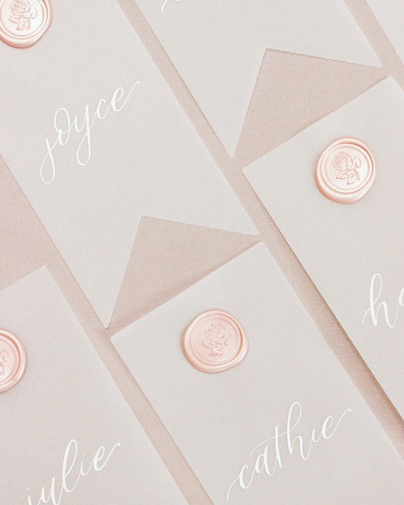Wax Seal Calligraphy Place Cards Weddings Bridal Shower | Etsy