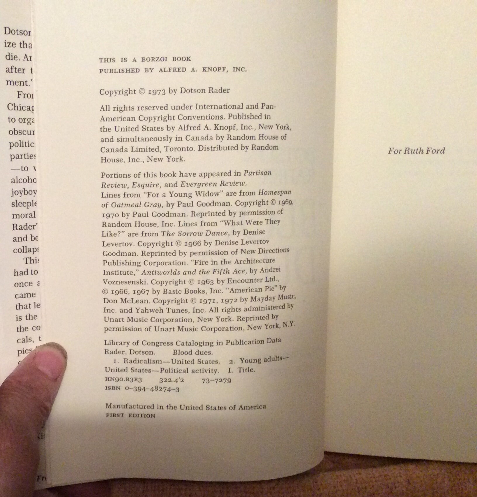 Blood Dues, by Dotson Rader - Etsy