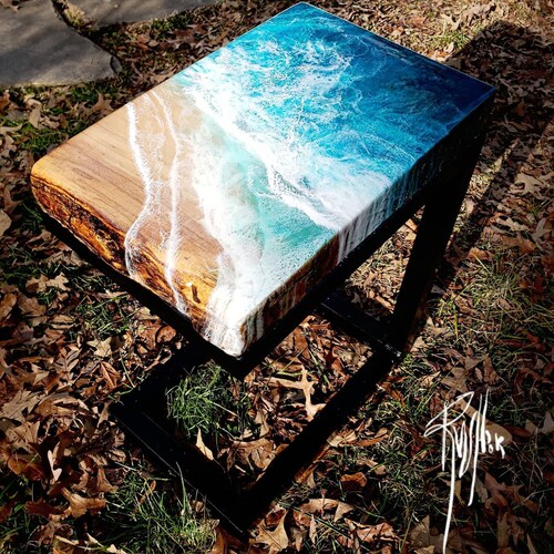 Live Edge Ocean Resin Coffee Table Made to Order Coffee - Etsy