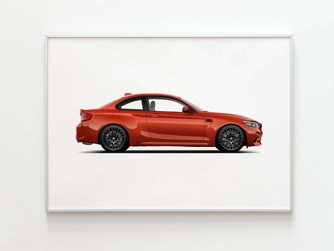 BMW F87 M2 Competition Orange Car Art Automotive Prints - Etsy