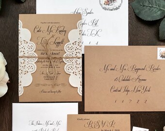 Rustic Box Wedding Invitations - Etsy