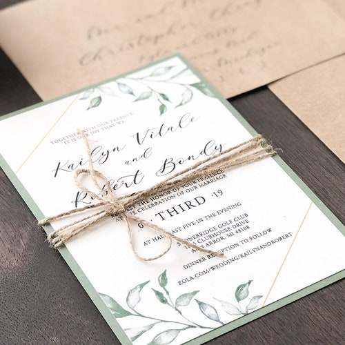 Rustic Elegant Lace Wedding Invitation Set With Twine Ivory - Etsy