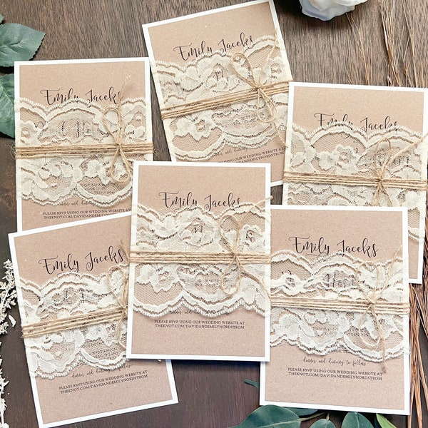 Twine Wedding Invitations - Etsy