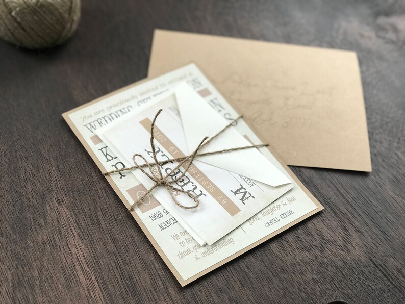 Rustic Wedding Invitation Set Country Wedding Invitation - Etsy