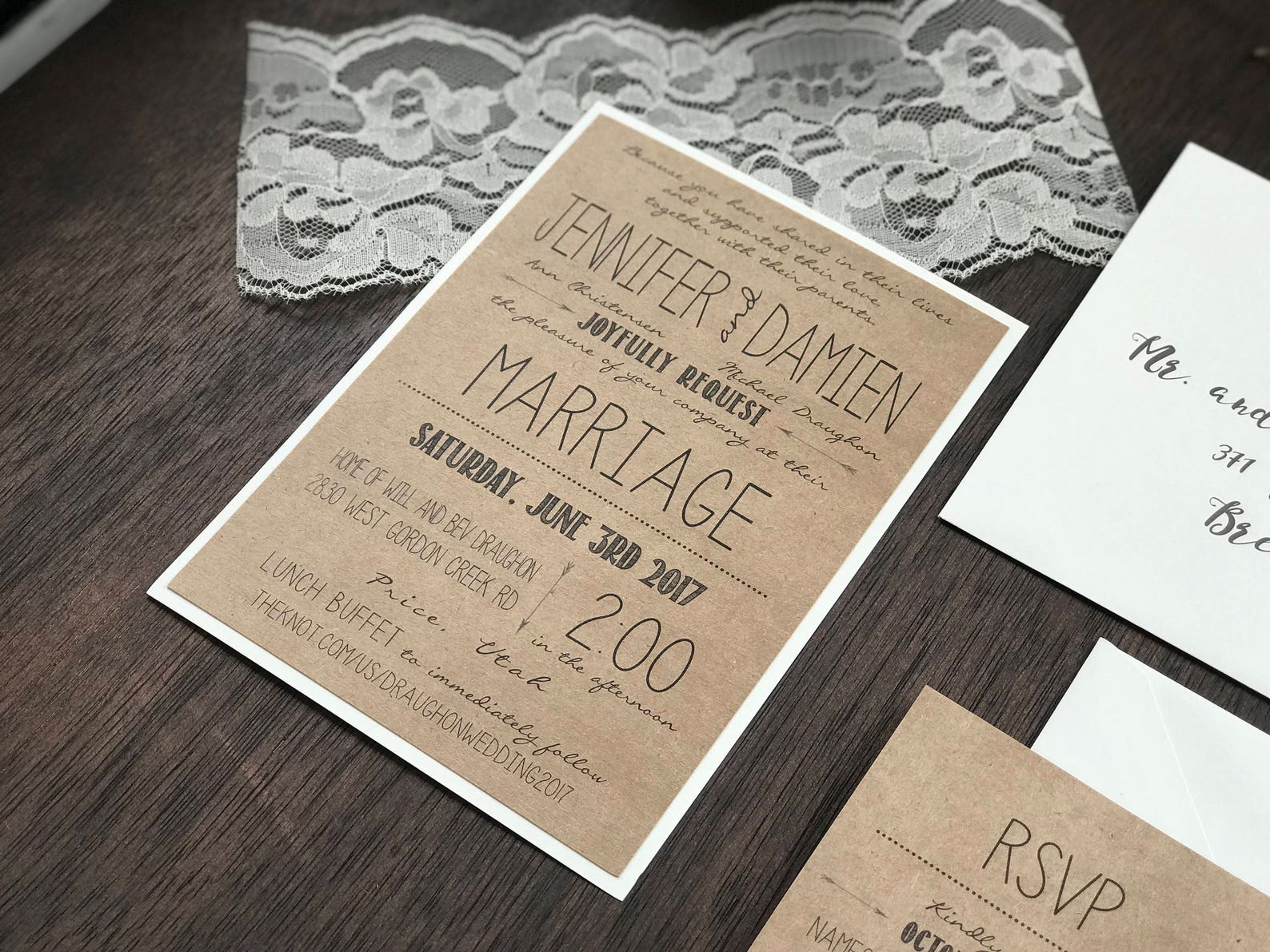 Rustic Elegant Wedding Set Vintage Rustic Wedding Invitation - Etsy