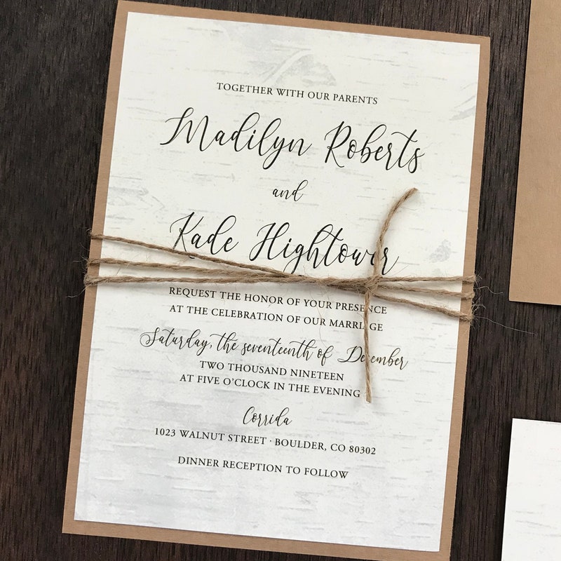 Woodsy Wedding Invitation - Etsy