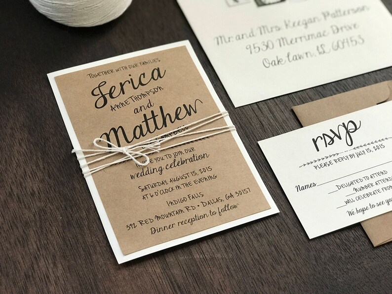 Rustic Wedding Invitation Rustic Chic Wedding Invitation | Etsy