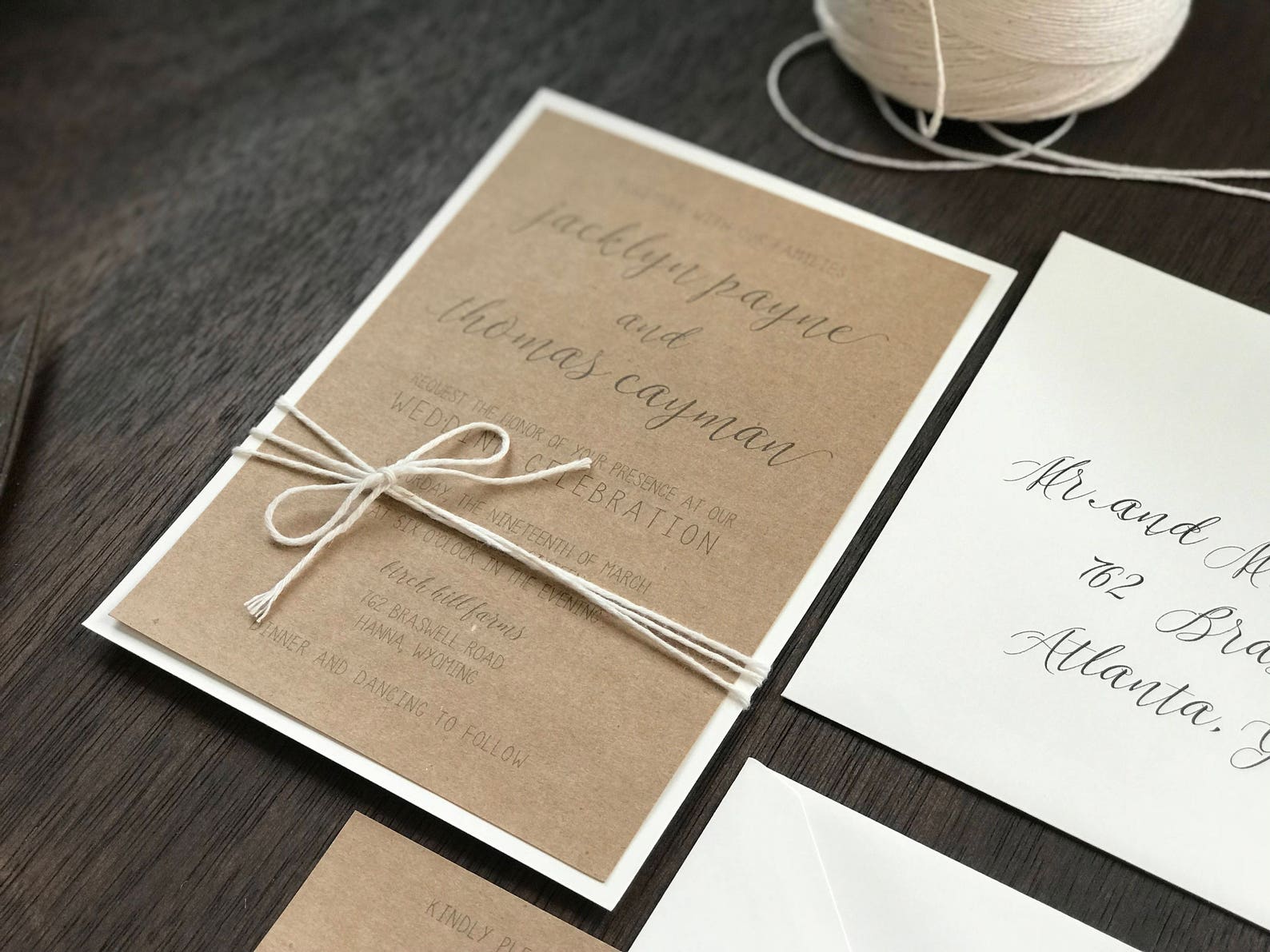 Rustic Wedding Invitation Set Romantic Wedding Invitation - Etsy