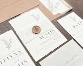 Simple Classic Ivory Wedding Invitation Set With Deckled Edge - Etsy