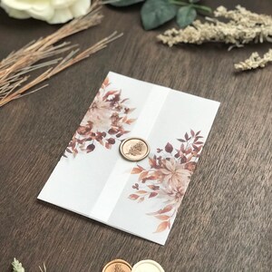 Fall Vellum Jacket With Rust Colored Leaves, Autumn Florals, Vellum ...