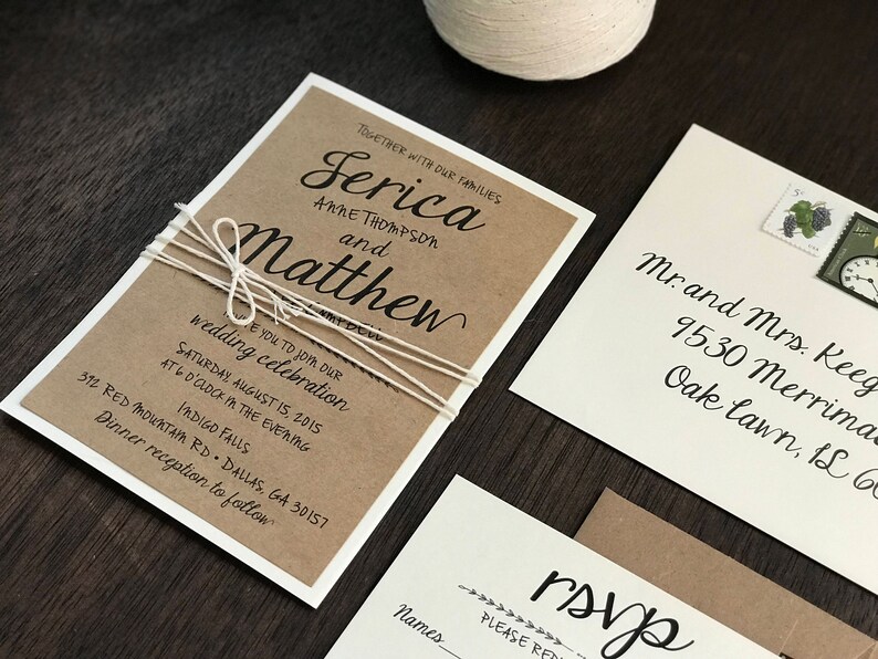 Rustic Wedding Invitation Rustic Chic Wedding Invitation | Etsy