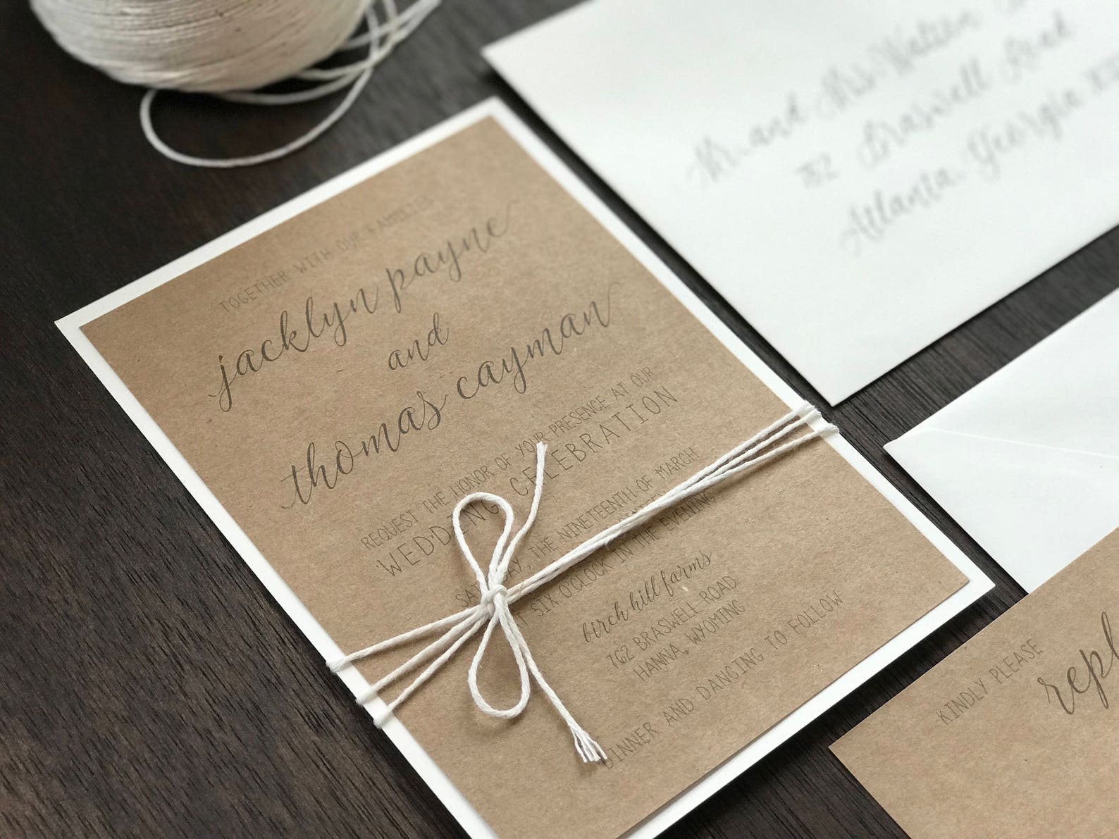 Rustic Wedding Invitation Set Romantic Wedding Invitation - Etsy
