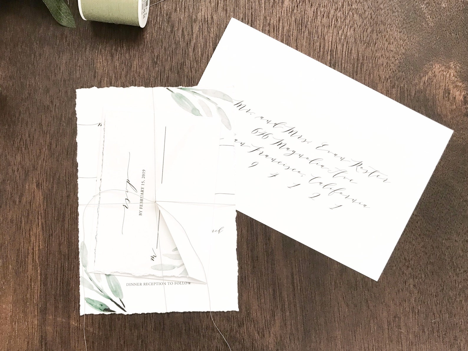 Deckled Edge Wedding Invitation Set Hand Torn Edges Torn | Etsy