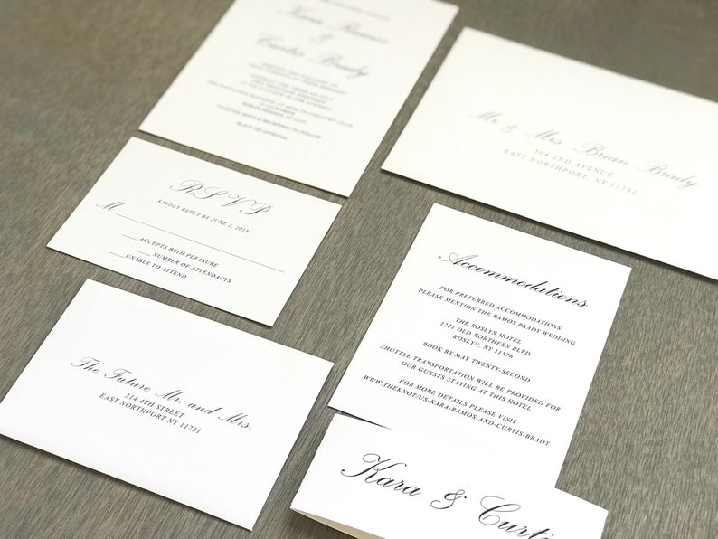 Classy Modern Wedding Invitation Set Simple Elegant Formal | Etsy