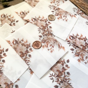 Fall Vellum Jacket With Rust Colored Leaves, Autumn Florals, Vellum ...