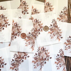 Fall Vellum Jacket With Rust Colored Leaves, Autumn Florals, Vellum ...