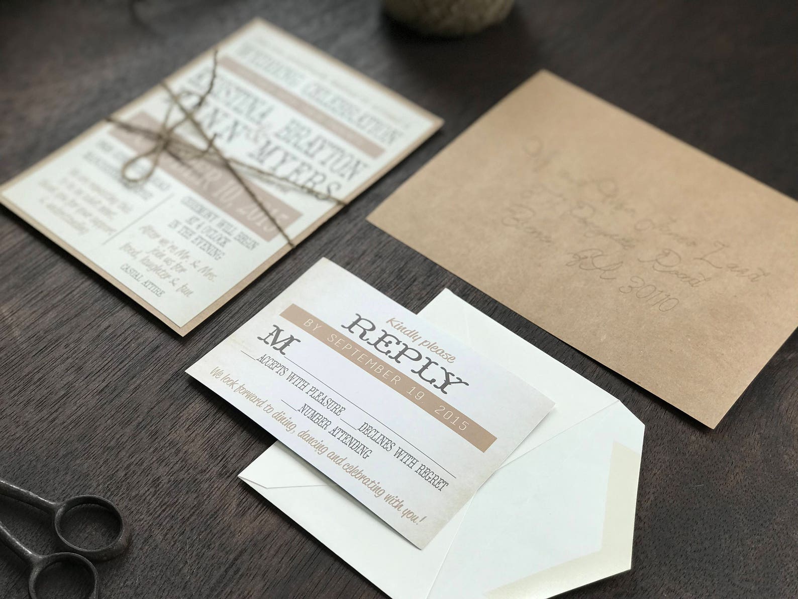 Rustic Wedding Invitation Set Country Wedding Invitation - Etsy