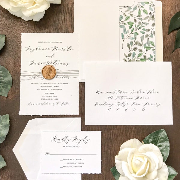 Orange Torn Edges Wedding Invitation - Etsy