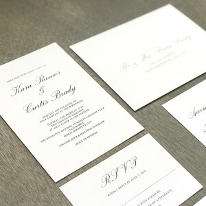 Classy Modern Wedding Invitation Set, Simple Elegant Formal Invite ...
