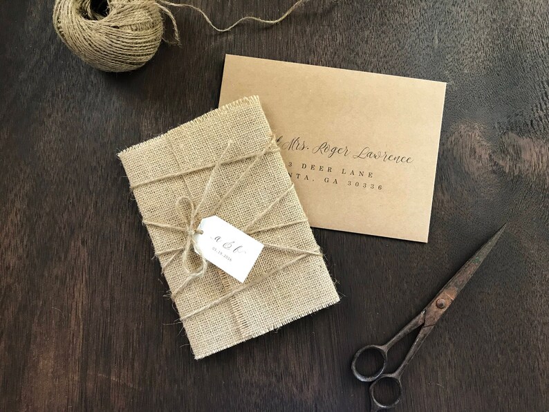 Rustic Wedding Invitation Set Burlap Wedding Invitation - Etsy