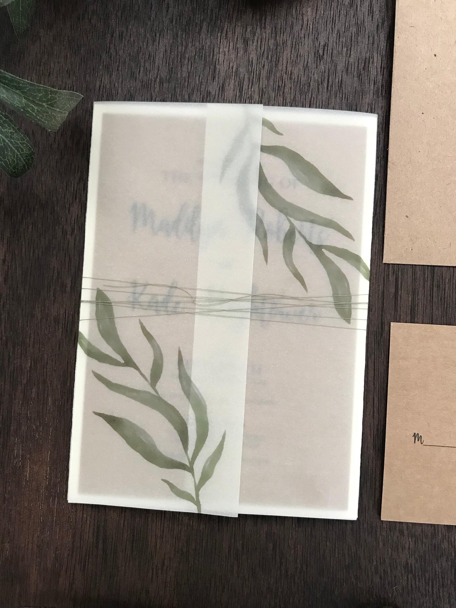 Gate Fold Wedding Invitation Set Vellum Wedding Invitation | Etsy