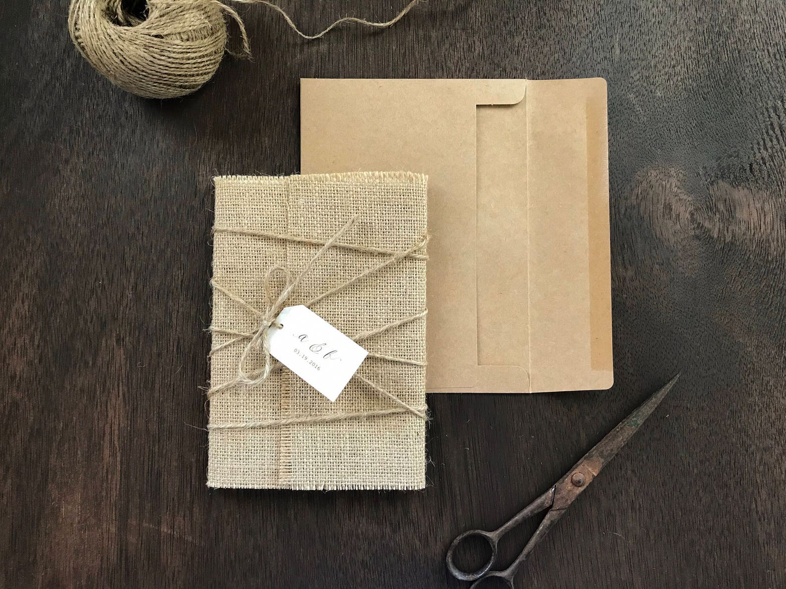 Rustic Wedding Invitation Set Burlap Wedding Invitation | Etsy