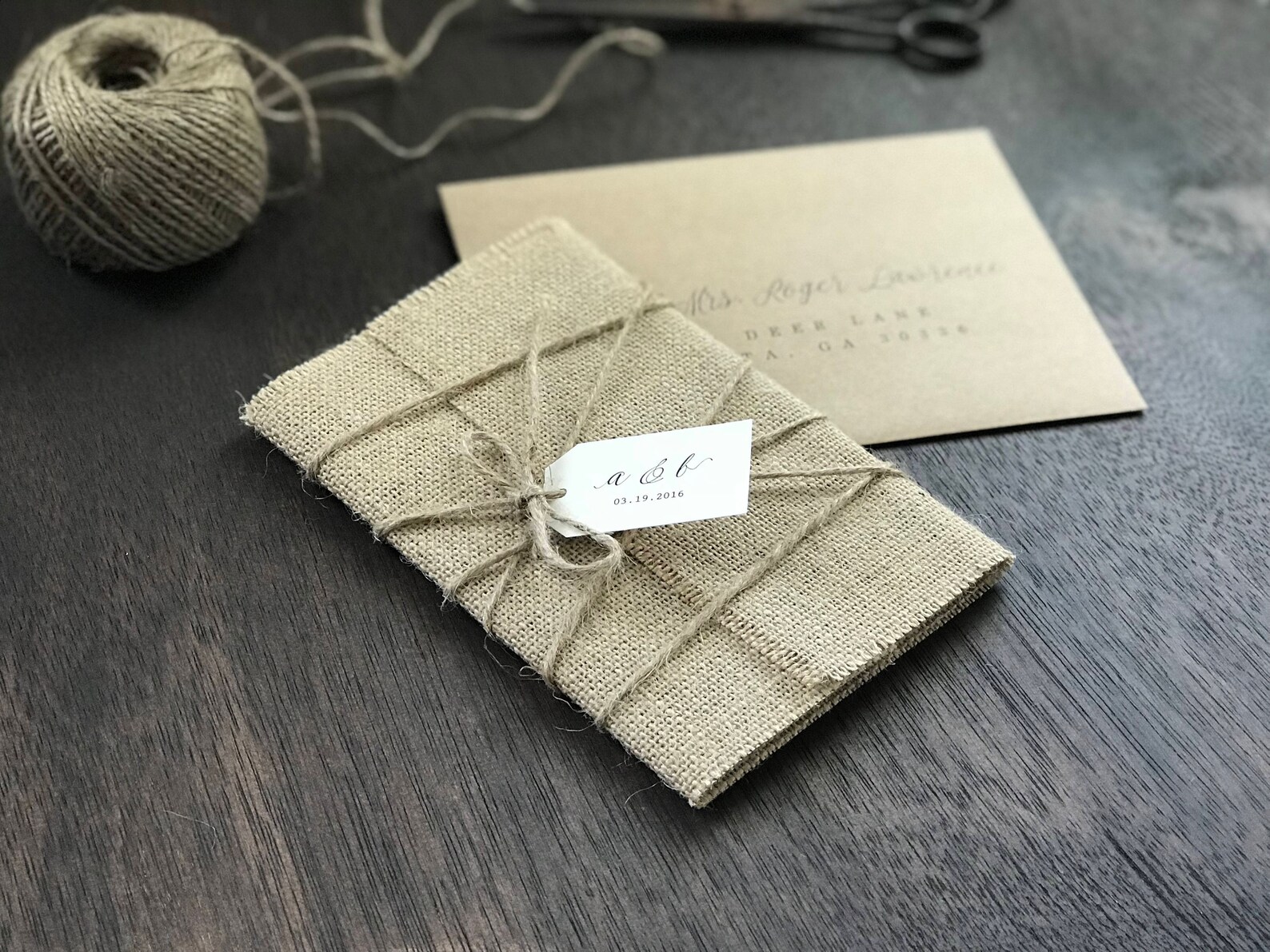 Rustic Wedding Invitation Set Burlap Wedding Invitation | Etsy
