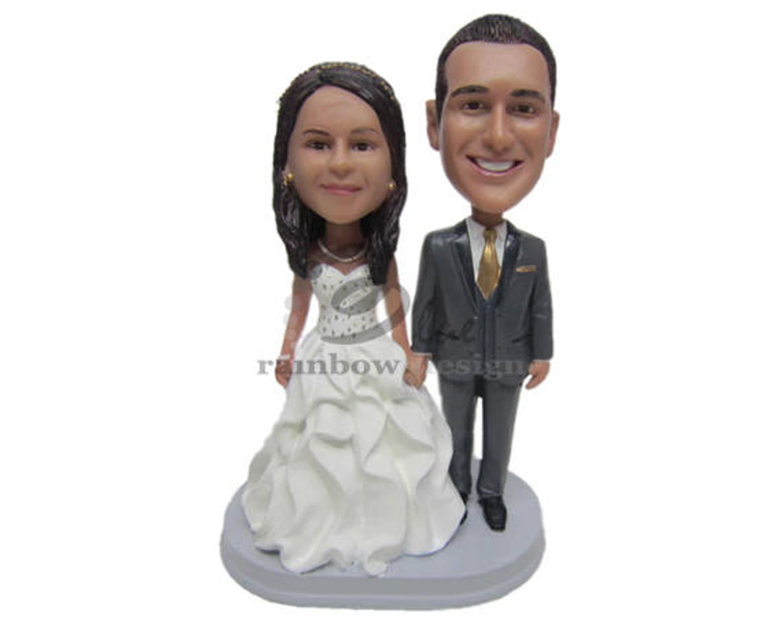 Custom Bobblehead Traditional Wedding Couple Bride and Groom | Etsy