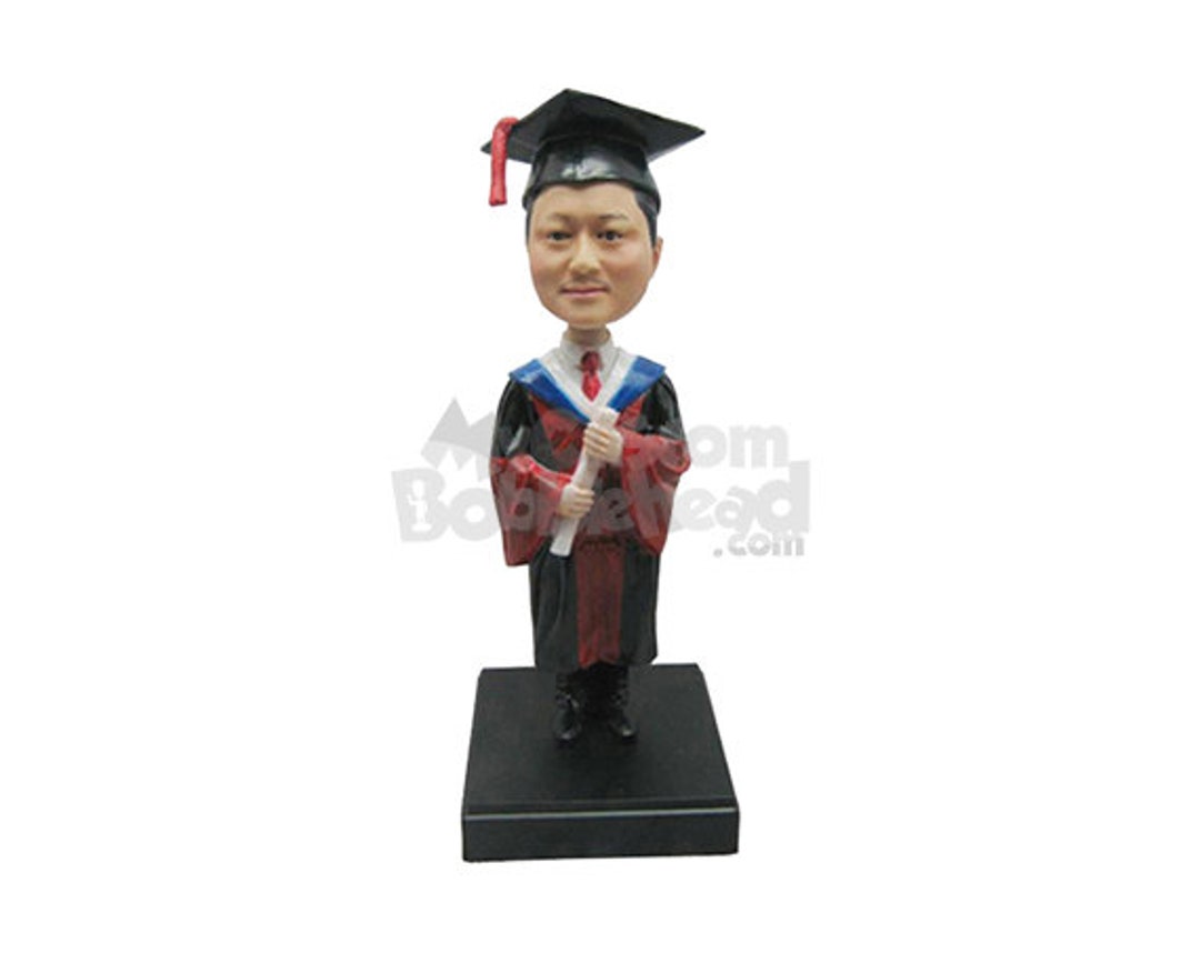 Custom Bobblehead Graduation Student, Male Graduate Custom Bobblehead ...