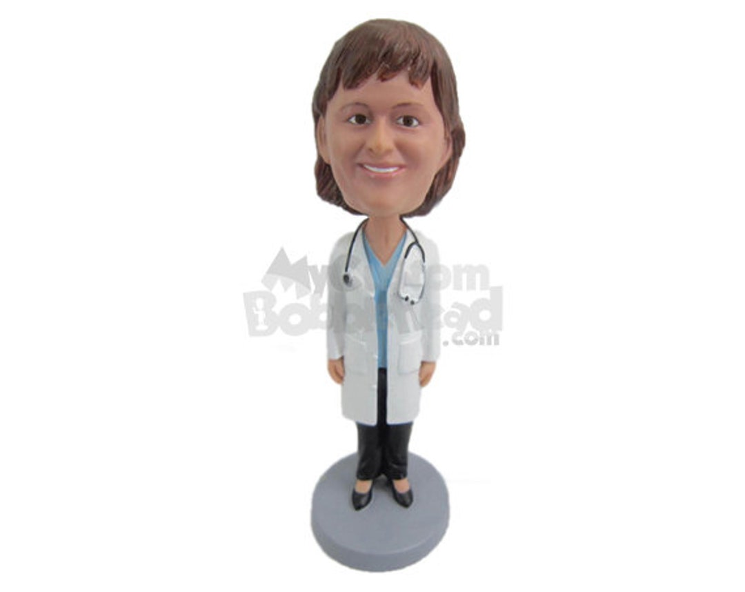 Custom Bobblehead Female Doctor in Scrubs, Female Physician Custom ...