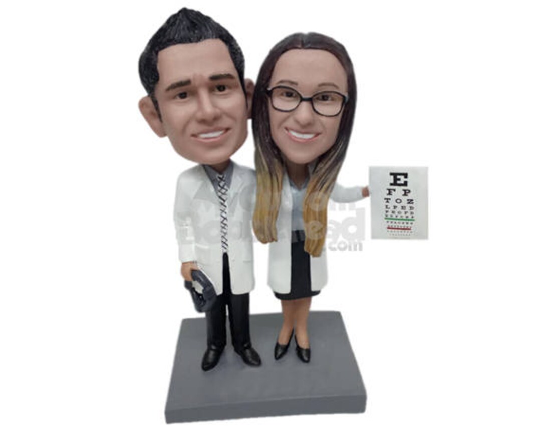 Custom Bobblehead Optometrist Couple, Eye Doctors Custom Bobblehead ...