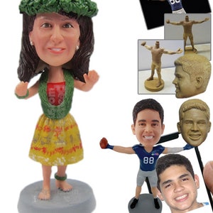Custom Bobblehead Hawaiian Dancer, Hawaii Traditional Outfit Custom ...