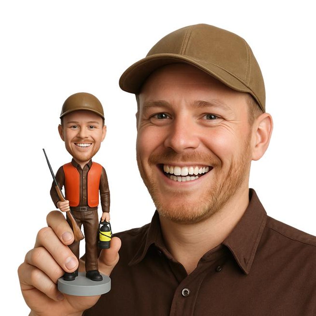 Custom Bobblehead Red Neck Hunter, Hunter With Riffle Custom Bobblehead ...
