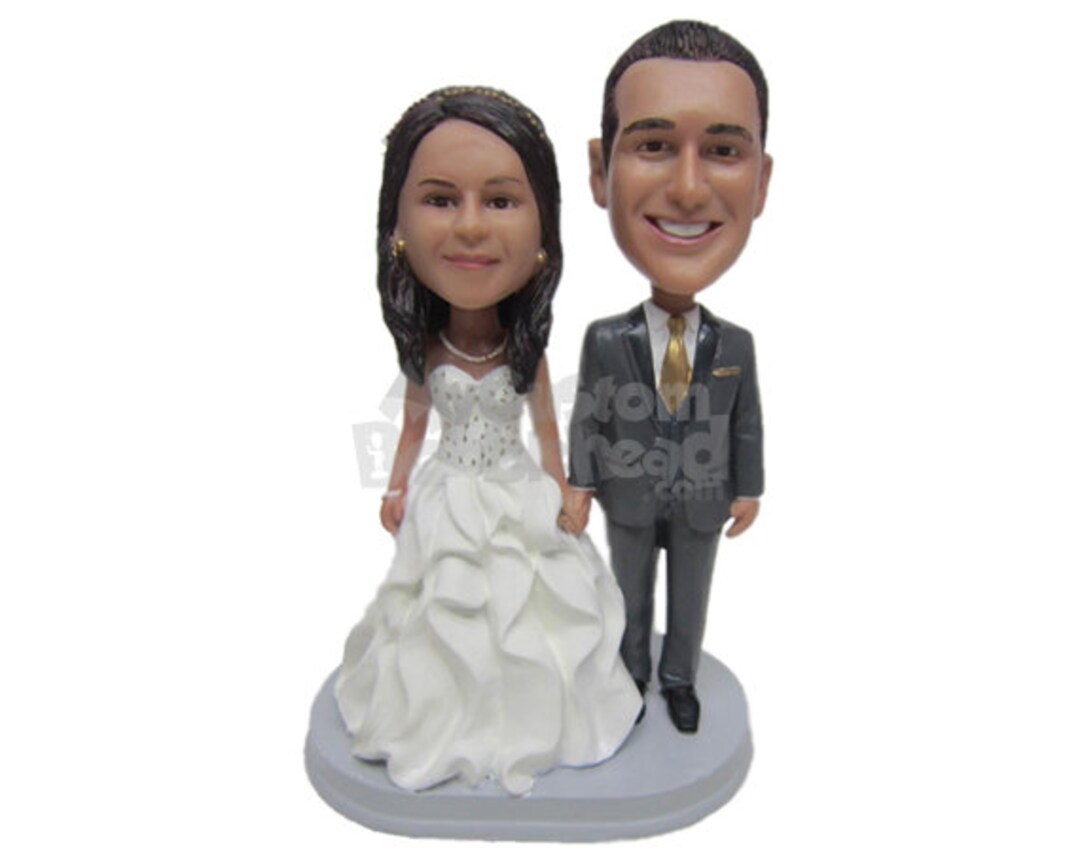 Custom Bobblehead Traditional Wedding Couple Bride and Groom - Etsy