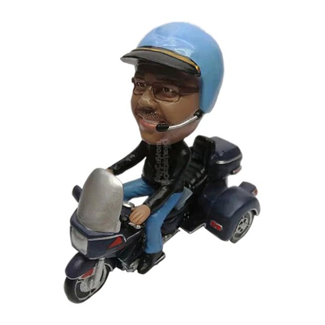 Custom Bobblehead Old Fashioned Tricycle Biker, Motorcycle Rider Custom ...