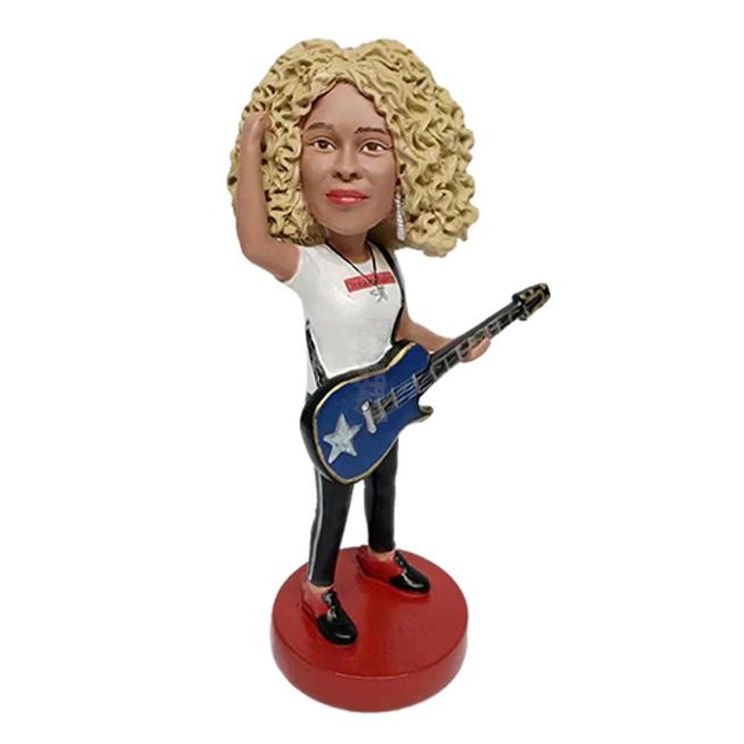 Custom Bobblehead Female Guitar Player, Guitarist Custom Bobblehead ...